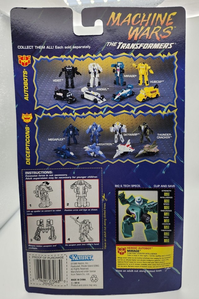 TRANSFORMERS MACHINE WARS MIRAGE AUTOBOT New Kenner - Factory Sealed ...