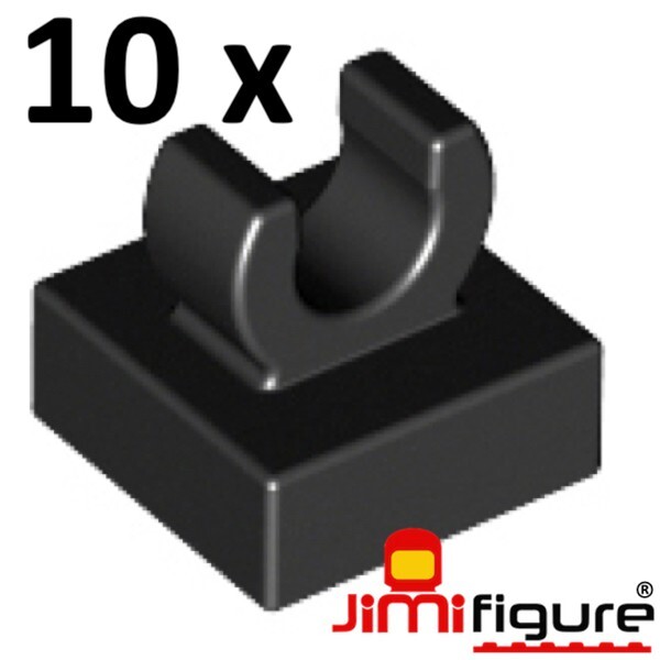 NEW 10 x LEGO Tile Modified 1x1 with Open O Clip Black 15712 Genuine ...