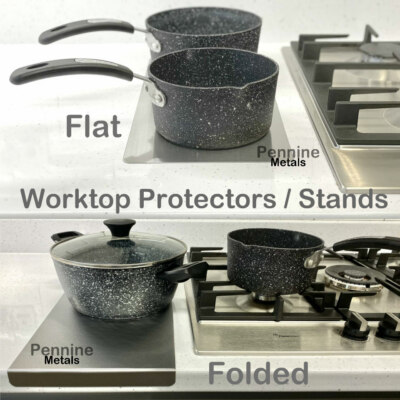 Brushed Stainless Steel WORKTOP PROTECTORS - Small, Medium or Large ...