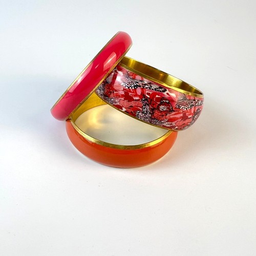 Pink Orange Bright Summer Bangles Bracelets Stack Lot | eBay