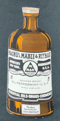 Magnus, Mabee & Reynard Mohawk brand Oil Peppermint adverting card 7"x3 ...