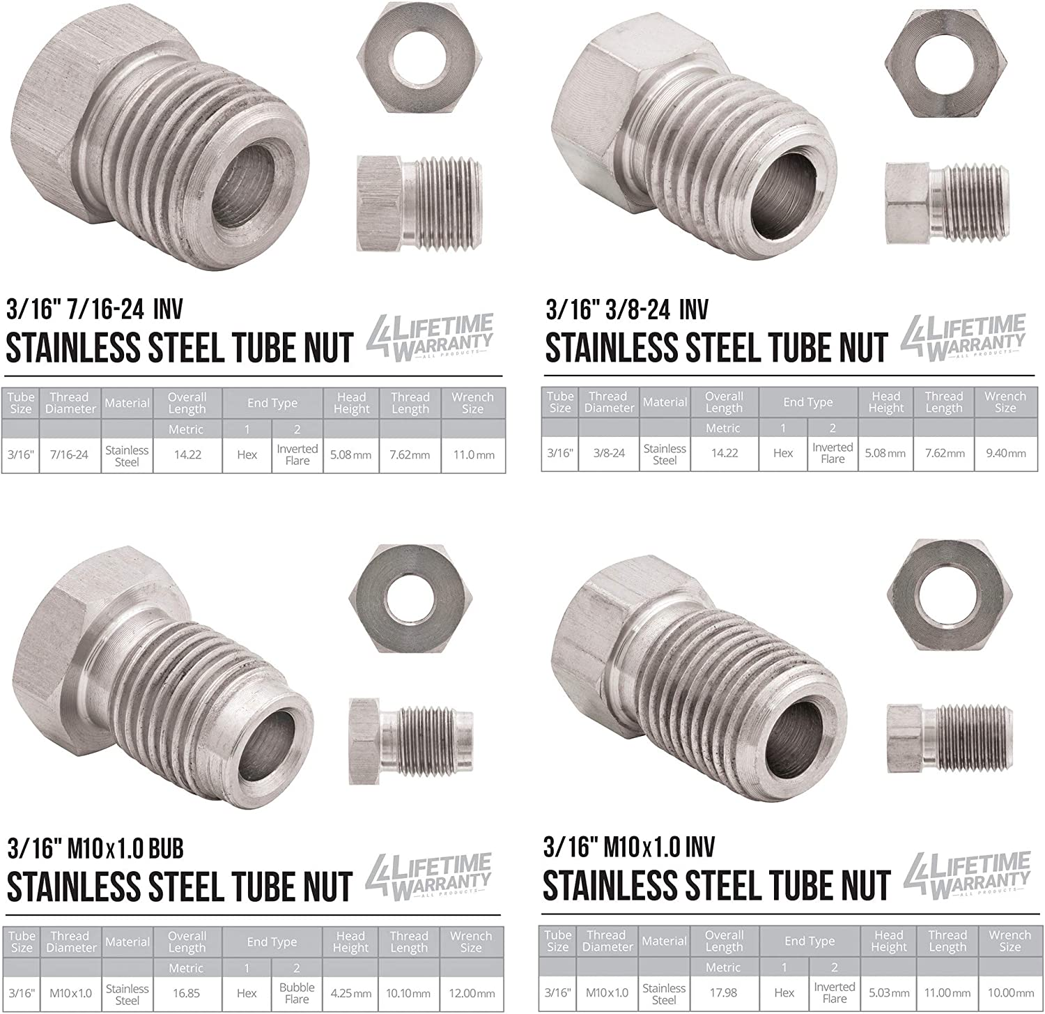 25 Ft 3/16 316L Marine Grade Stainless Steel Brake Line Tubing Coil and ...