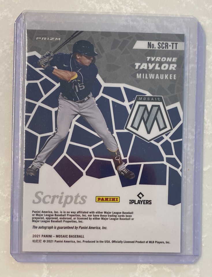 2021 Panini Mosaic Tyrone Taylor Scripts Prizm Auto #SCR-TT Brewers | eBay