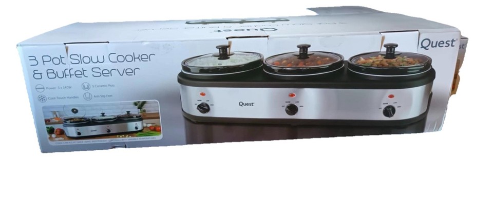 Quest 3 Pot Electric Slow Cooker, Buffet Server Food Warmer | eBay UK