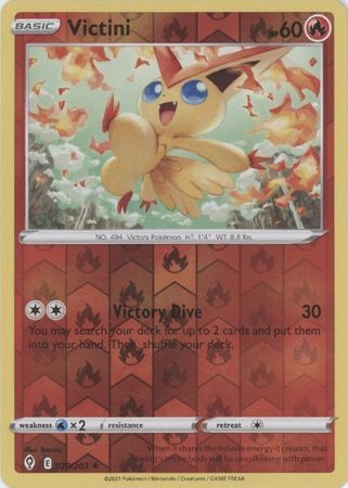 VICTINI 020/203 EVOLVING SKIES POKEMON (REVERSE HOLO, NM) | eBay