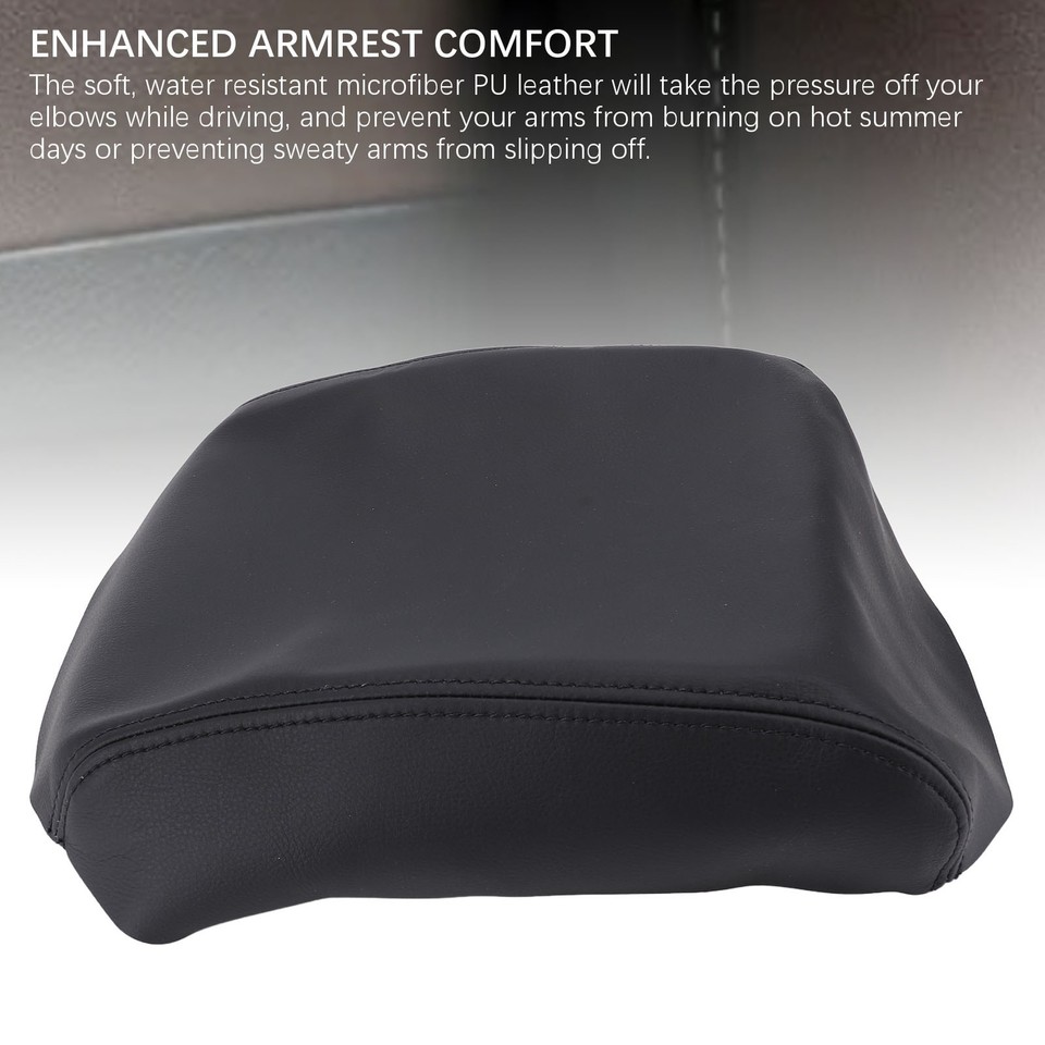 Black Car Center Console Cover Microfiber Pu Leather Water Resistant ...