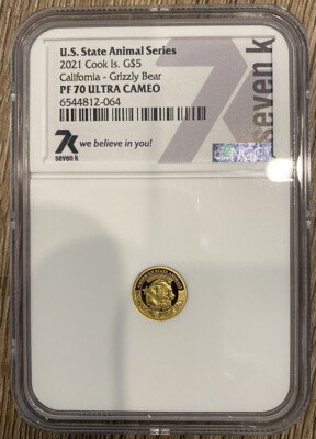 7k NGC 2021 Cook Islands PF 70 California Grizzly Bear Gold Coin $5 | eBay