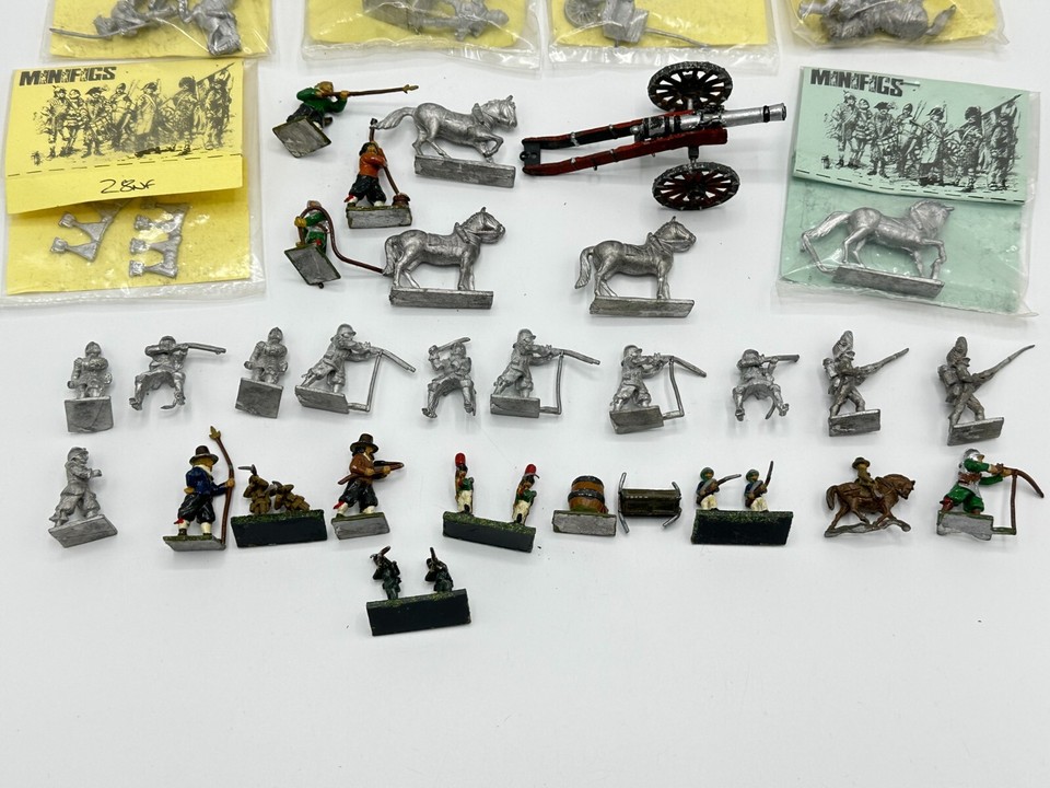 40+ Minifigs 25mm White Metal Soldier Figures Horse Artillery Civil War ...
