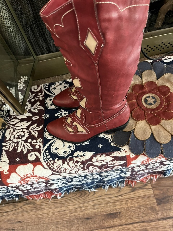 Primitive Cowboy Boots For Decorating. 17-1/2” Tall Size 9 | eBay