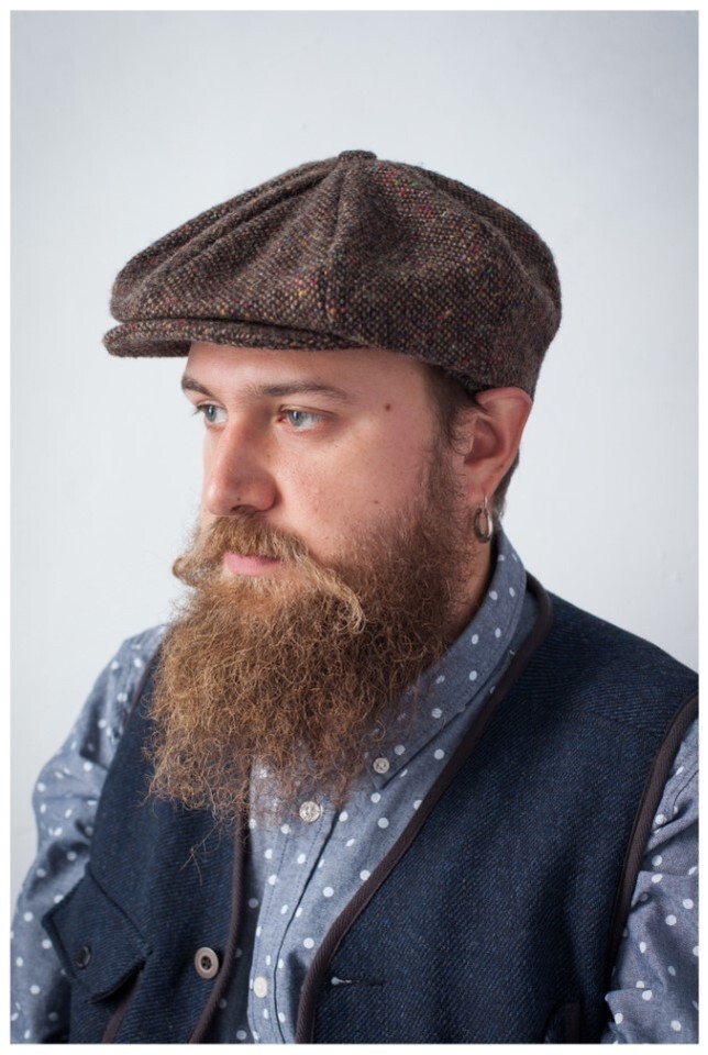 Hanna Hats Newsboy Cap Famous Donegal Wool Tweed 8 Piece Hat Made in ...