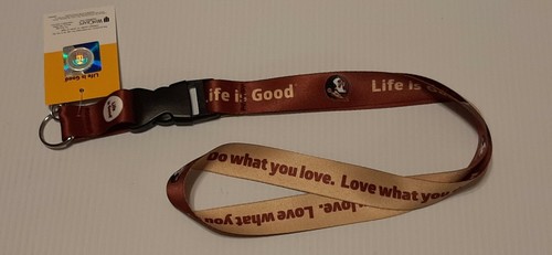 FSU FLORIDA STATE SEMINOLES Life is Good 24"x 1" Lanyard w/ Detachable ...
