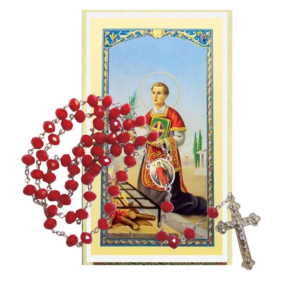 Saint Lawrence Patron of Cooks and Chefs Rosary and Prayer Card | eBay
