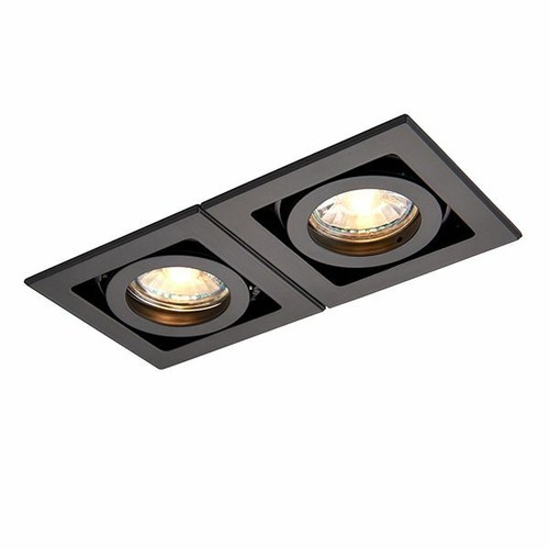 SAXBY XENO Black GU10 Recessed Double Tilt Boxed Twin Downlight ...