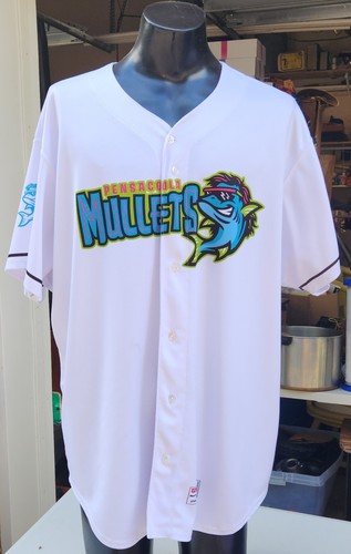 Wilson Pensacola Blue Wahoos Mullets Team Issued Baseball Game Jersey ...