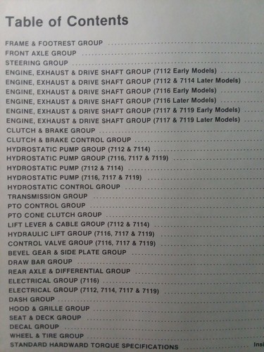 Simplicity 7112 7114 7116 7117 7119 Hydrostatic Lawn Garden Tractor ...