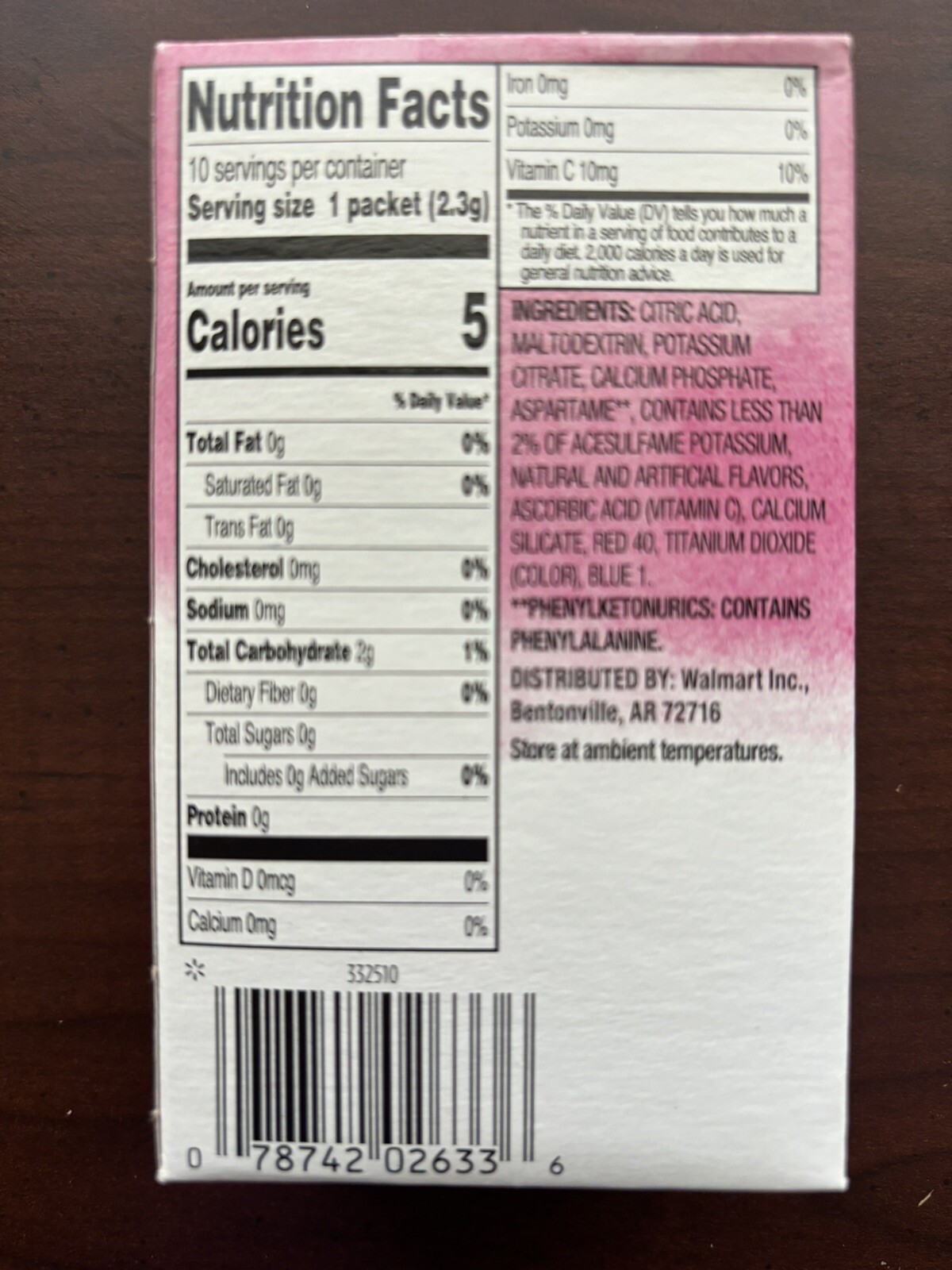 4x Great Value Raspberry Lemonade on The Go Drink Mix Water Enhancer ...