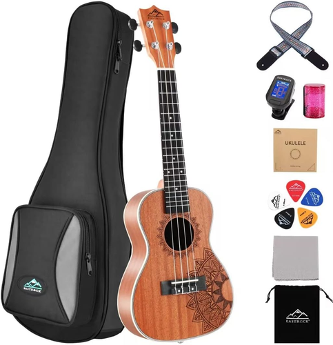 Concert Ukelele Sapele Beginner 23 Inch Ukulele Big Package Kit ...