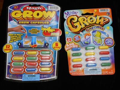 LOT Magic Grow Capsules 1 BUGS, 1 ZOO ANIMALS w/ILLUSTRATION & EACH ...