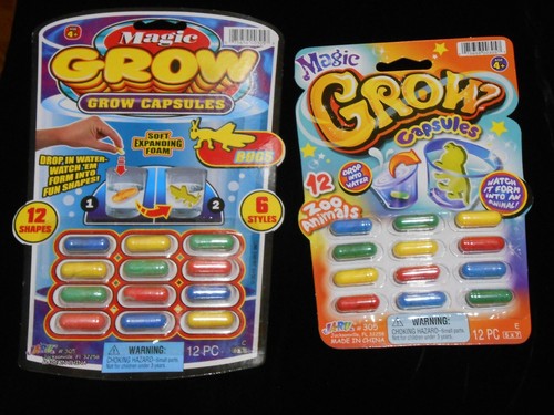 LOT Magic Grow Capsules 1 BUGS, 1 ZOO ANIMALS w/ILLUSTRATION & EACH ...