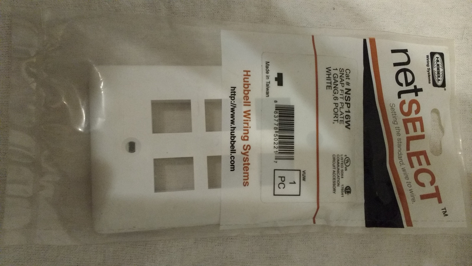 Hubbell Netselect NSP16W 6 Port Keystone Single Gang Wall Plate | eBay