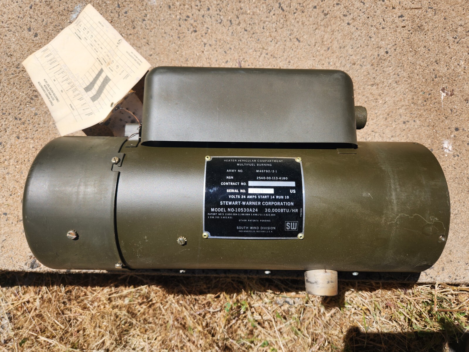 SouthWind Military Surplus Truck Cab Heater M46792/ 2-1 | eBay