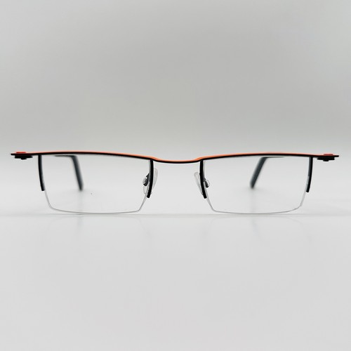 THEO eyeglasses Unisex Angular Orange Braun half Rim Mod. agria 376 ...