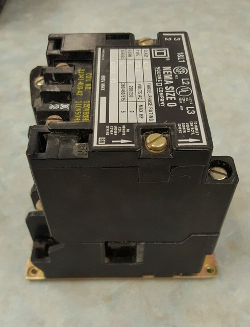 NEMA Size 0 Square D Company Class 8502 Series 1 Form S Type S80 2 for ...