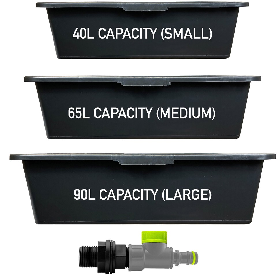40-90L Heavy Duty Mortar Mixing Tub–Black Plastic Tray for Plasterers ...