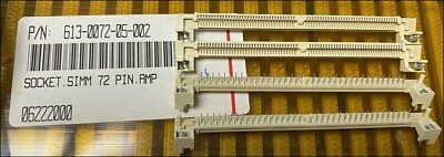 AMP 72 PIN SIMM MEMORY SOCKET 613-0072-05-002, 23 DEGREE LOT OF 4 PCS ...
