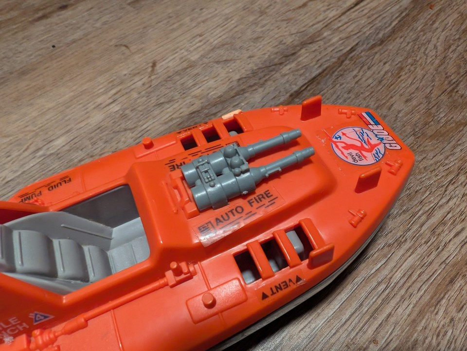 Vintage 1986 GI Joe Devilfish Boat Hasbro Devil Fish Cobra Orange | eBay
