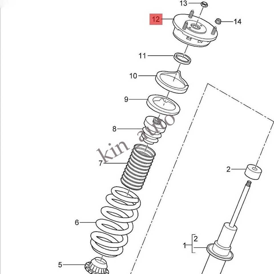 2Pcs Front Suspension Strut Top Mount 97034301705 For Porsche Panamera ...