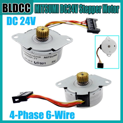 DC24V MITSUMI M35SP-7T Stepper Motor 21.6~26.4V 4-Phase 6-Wire Stepping ...