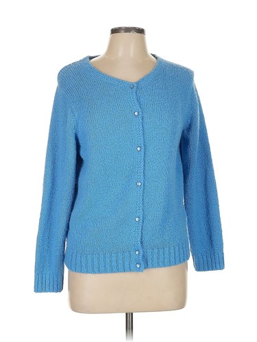 LEON LEVIN Women Blue Cardigan L Petites | eBay