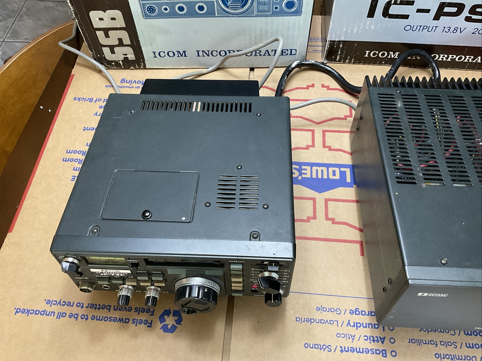 Icom IC-730 HF Transceiver with Icom IC- PS15 Power Supply SP-6 Speaker ...