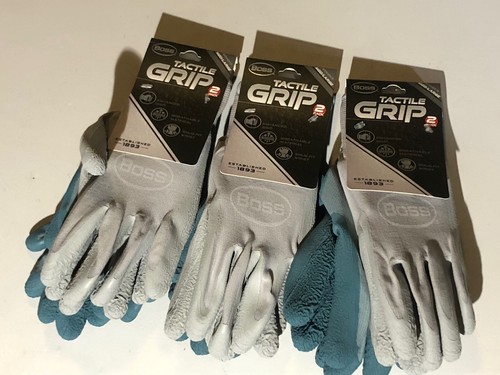 BOSS Size M/L 6 Pairs Blue Antimicrobial Poly / Rubber Grip Women's ...