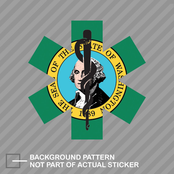 Washington State Shaped EMT Flag Sticker Decal Vinyl EMS Paramedic WA ...