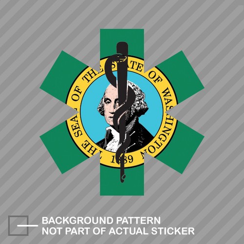 Washington State Shaped EMT Flag Sticker Decal Vinyl EMS Paramedic WA ...