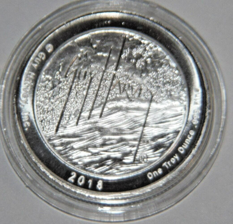 2018 Guy Harvey SNOOK LINE DANCE 1 oz .999 Fine Silver Art Bar Round ...