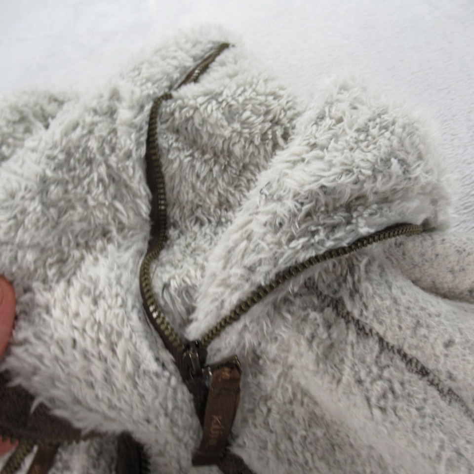 Kuhl Flight Jacket Women Medium Tan Italian Fleece Zip Pockets Stow ...