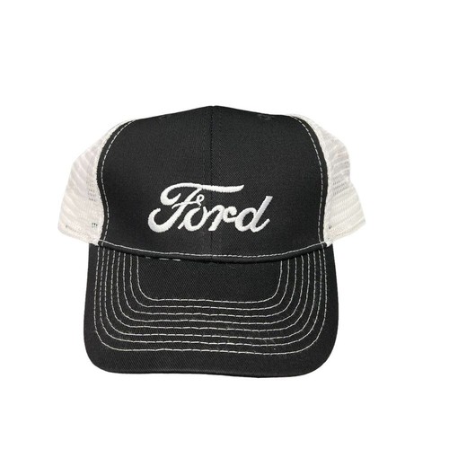 FORD CAP Black White Mesh Hat Snapback Trucker Motors Trucks Cars ...