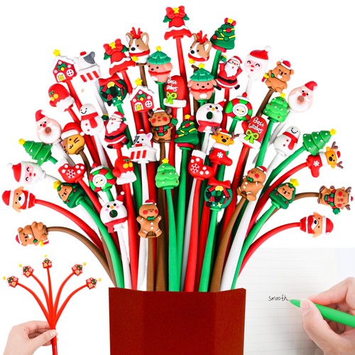 50 PCS Christmas Stress Relief Bobblehead Pens Bulk for Kids Christmas ...