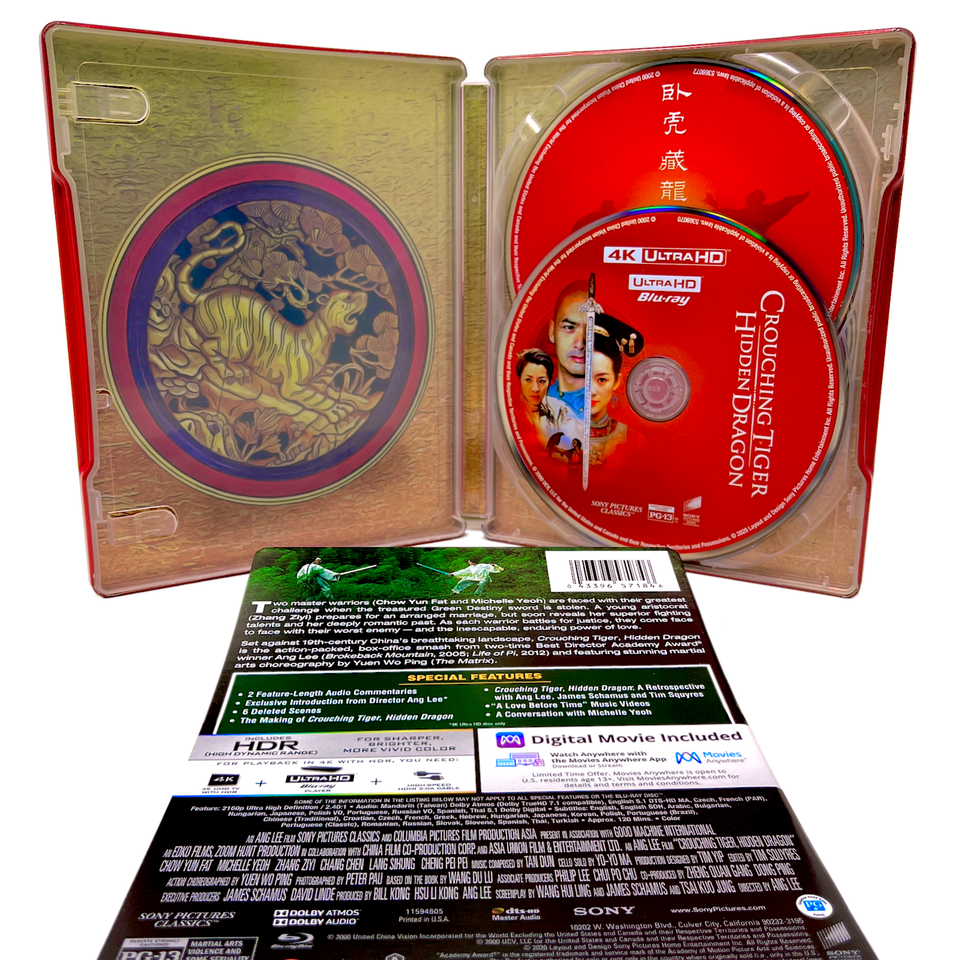 Crouching Tiger Hidden Dragon Steelbook 4K + Blu-ray Ang Lee FYC Wuxia ...