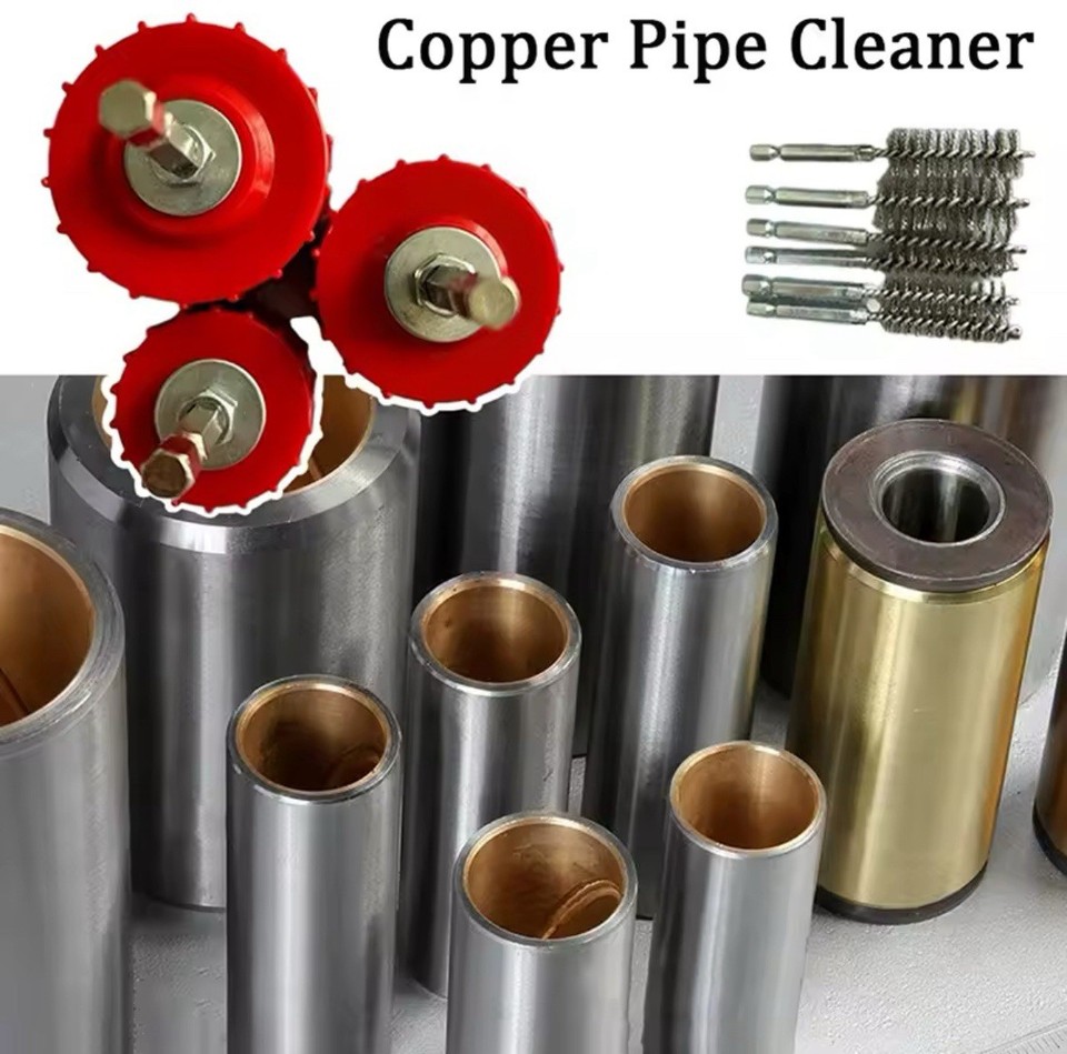 9 Pcs Copper Pipe Cleaner Set For Power Drill Tube Cleaning Brush For ...