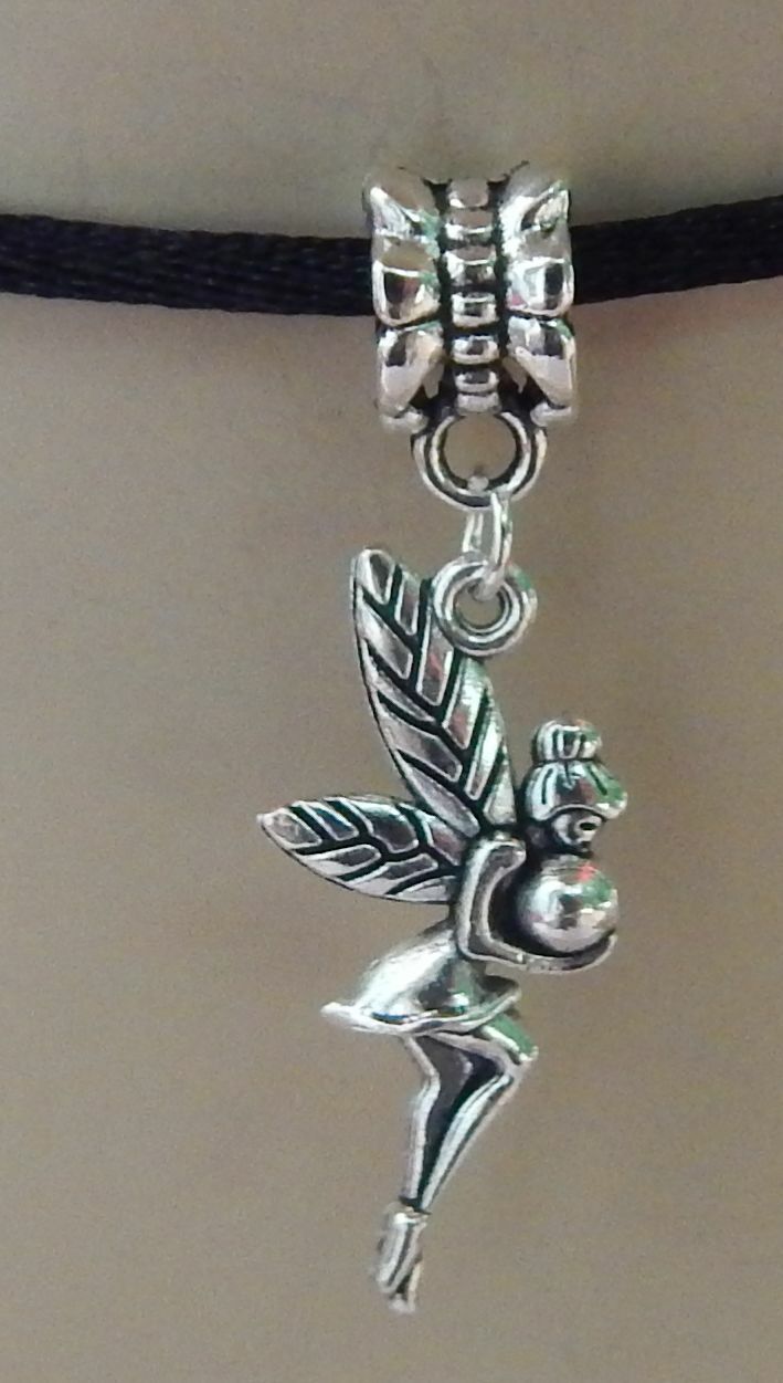 Fairy Choker Necklace Pendant Jewelry Handmade NEW Black Chain Silver ...