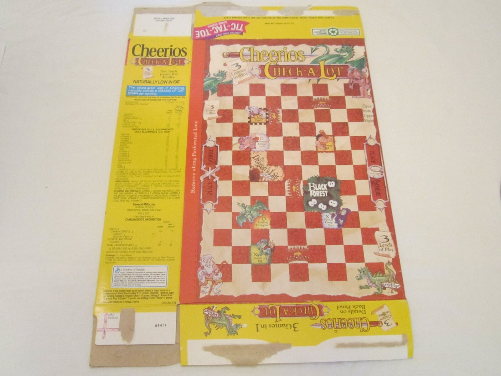 Empty Cereal Box 1993 TIC-TAC-TOE Cheerios 20 oz CHECK-A-LOT [Z201] | eBay