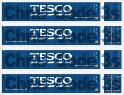 Code 3 Adhesive Vinyl Decal - TESCO Container - Dapol & Bachmann OO ...