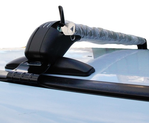 UNIVERSAL 4X4 CAR ROOF BARS RAIN GUTTER MOUNT ANTI THEFT KEY NO RAILS ...