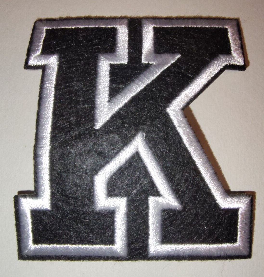 3" x 2 1/2" White Black Block Letterman's Letter K Felt Patch | eBay