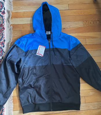 NWT Size L LARGE SCODI Men's Jacket Coat Fleece Lined blue Coat Hood | eBay