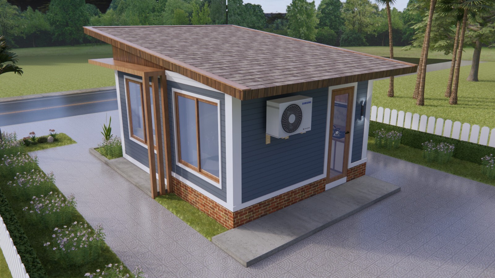 13x16 Small House Design 4x5 Meter 1 Bed 1 Bath Shed Roof PDF & A4 Hard ...